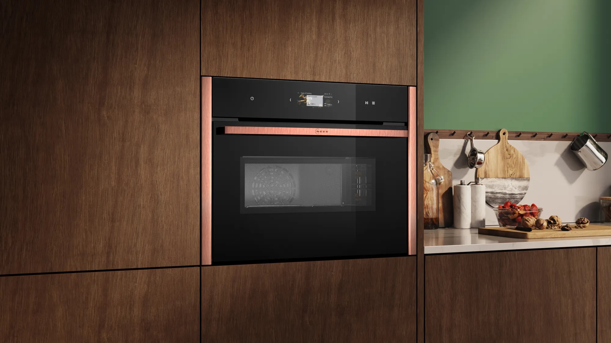 Neff Compact Oven with Microwave with Brushed Bronze Side Trims ...