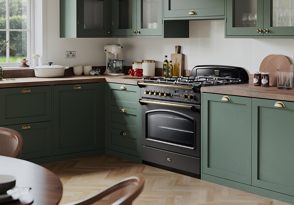 Falcon Classic FX 90cm Dual Fuel Range Cooker Slate/Brass CLA90FXDFSL ...