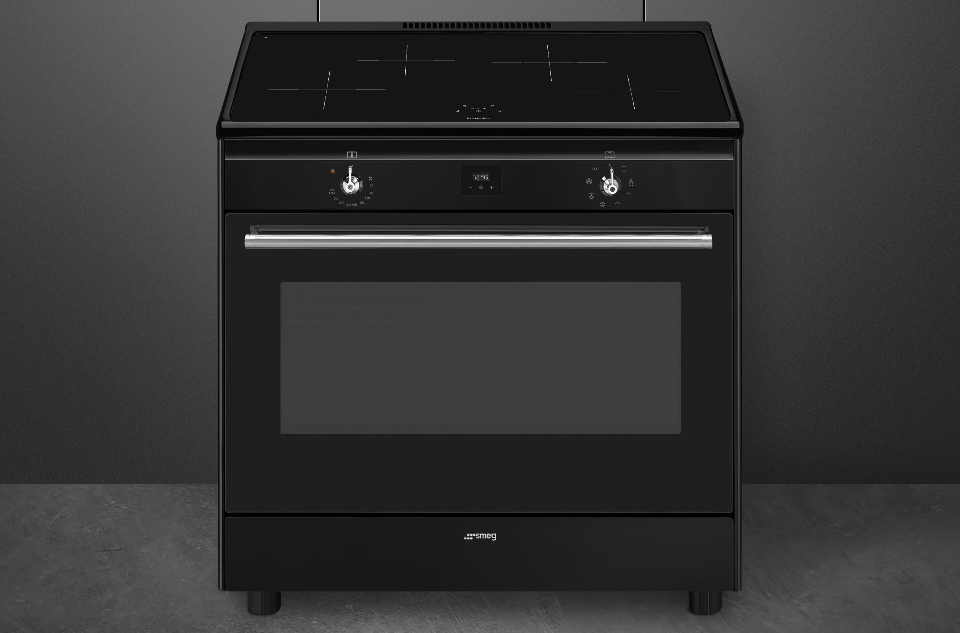 Smeg Classic 90cm Upright Cooker with Induction Hob - Black CX91IMBL ...