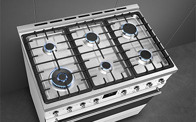 Smeg 90cm 6 Burner Classic Freestanding Dual Fuel Cooker White ...