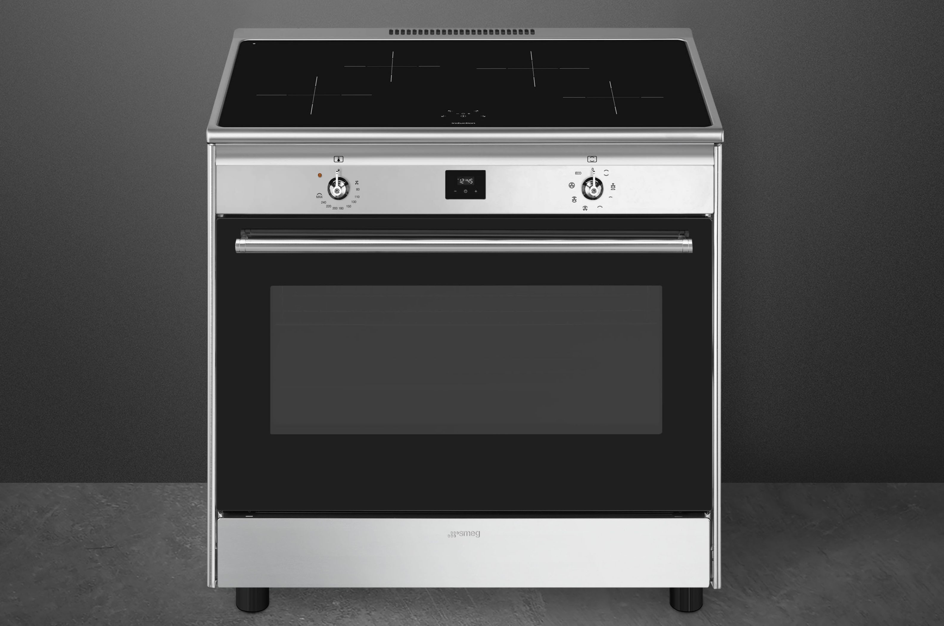 Smeg Classic 90cm Upright Cooker with Induction Hob - Stainless Steel ...